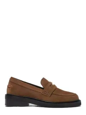 Maje Leather Loafers - Brown