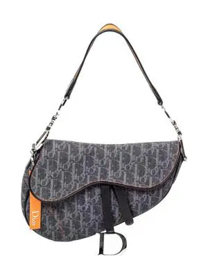 Dior Flight Saddle Logo-pattern Shoulder Bag - Grey