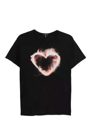R13 Flaming Heart T-shirt - Black
