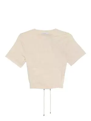 Patrizia Pepe Bustier Laced T-shirt - Neutrals