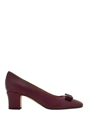 FERRAGAMO Bow-detail Block-heel Pumps - Red