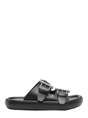 Alexander McQueen Buckle-detail Leather Sandals - Black