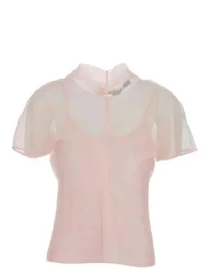 Federica Tosi High-neck Short-sleeve Blouse - Pink