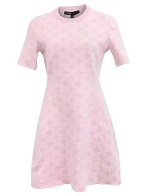 Maje Patterned Jacquard Mini Dress - Pink