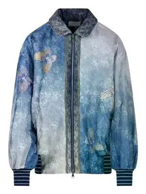 PIERRE-LOUIS MASCIA Floral-print Bomber Jacket - Blue