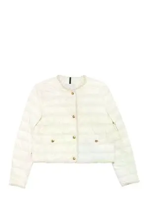 Moncler Bouclé-trimmed Puffer Jacket - Neutrals