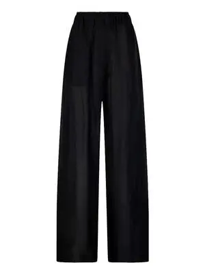THELATEST Elasticated Wide Leg Trousers - Black