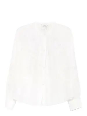 FORTE_FORTE Floral-embroidered Blouse - White