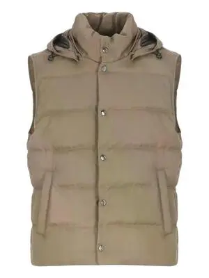 MONTECORE Quilted Wool Vest With Hood - Neutrals