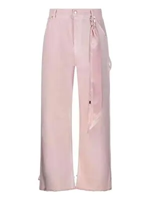 DARKPARK Scarf Detail Wide Leg Jeans - Pink