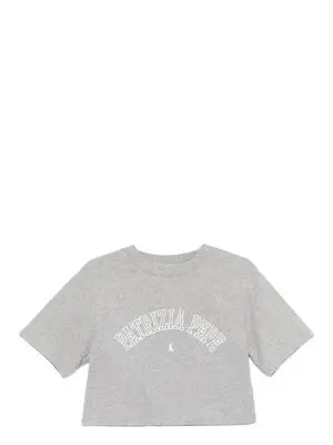 Patrizia Pepe Logo Cropped T-shirt - Grey