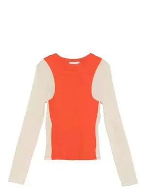 Patrizia Pepe Ribbed Colorblock T-shirt - Orange