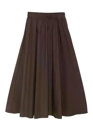 P.a.r.o.s.h Elasticated A-line Midi Skirt - Brown