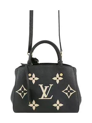 LOUIS VUITTON Bicolor Monogram Empreinte Giant Montaigne Bb - Black