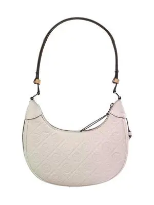 Tory Burch Embossed Leather Shoulder Bag - White