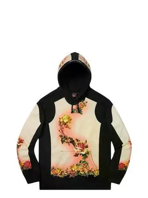 Supreme Floral-print Hoodie - Black