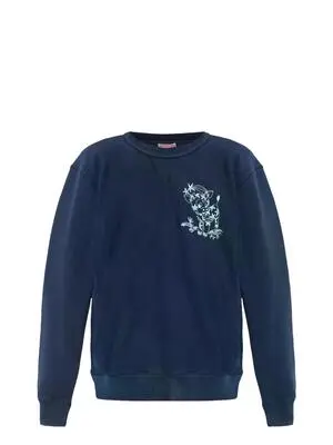 Kenzo Crew-neck Sweatshirt With Embroidery - Blue