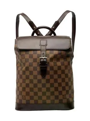LOUIS VUITTON 1997 Damier Ebene Soho Backpack - Brown