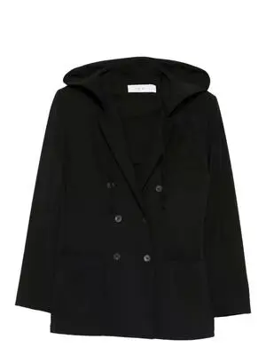 IRO PARIS Hooded Double-breasted Coat - Black