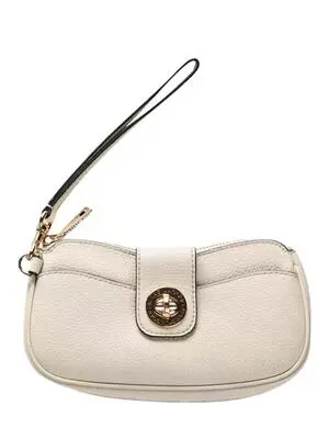 Marc Jacobs Turnlock Leather Clutch - Neutrals