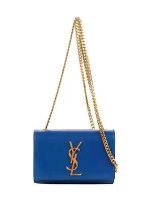 Saint Laurent Mini Kate Logo-plaque Shoulder Bag - Blue