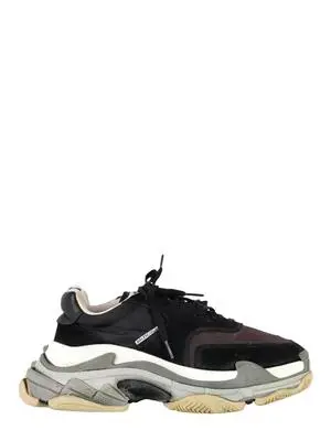 Balenciaga Triple S Suede Sneakers - Black