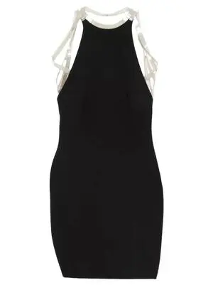 Attico Halterneck Sleeveless Dress - Black
