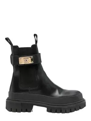 Dolce & Gabbana Logo-strap Chelsea Boots - Black
