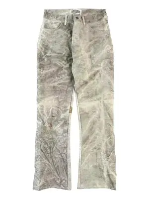 SATOSHI NAKAMOTO Stars Washed-effect Straight-leg Jeans - Grey