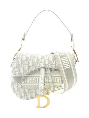 Dior 2010-2026 Oblique Canvas Saddle Bag - Grey
