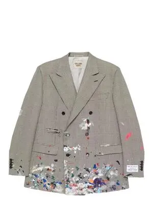 GALLERY DEPT. Check Pattern Double-breasted Coat - Grey