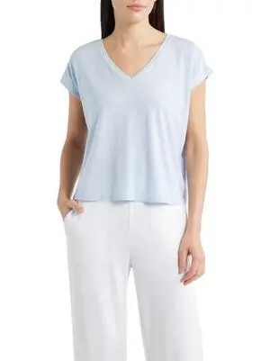 Eileen Fisher Boxy V-neck T-shirt - Airy Blue