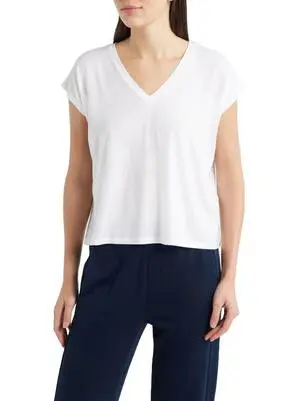 Eileen Fisher Boxy V-neck T-shirt - White