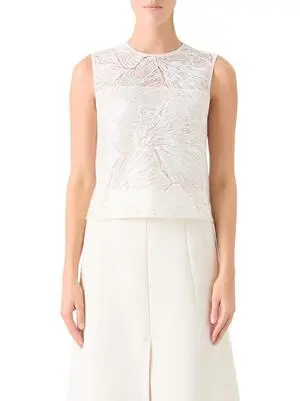 Akris Sea Fan Lace Top - Ecru