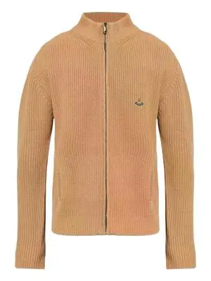 VIVIENNE WESTWOOD Fisherman Zip Embroidered Sweater - Neutrals