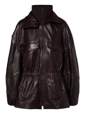 THE FRANKIE SHOP Carnaby Leather Jacket - Brown