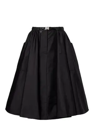 Prada Re-nylon Belted Midi Skirt - Black