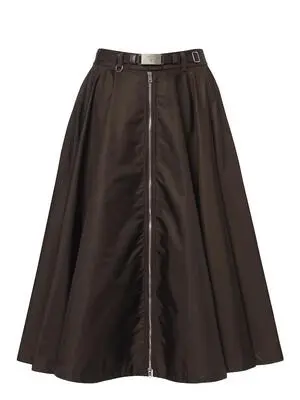 Prada Re-nylon Belted Midi Skirt - Brown