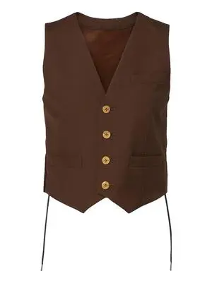 Sacai Paneled Vest - Brown