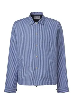 Sacai Striped Cotton Poplin Blouson Jacket - Blue