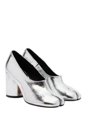 MAISON MARGIELA Tabi 80 Metallic Leather Pumps - Silver