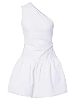 Patou Gathered Faille Minidress - White