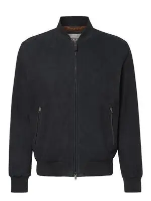 TOD'S Suede Bomber Jacket - Blue