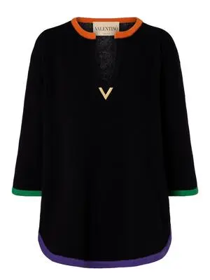 Valentino Garavani V-neck Virgin Wool Sweater - Black