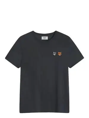 Maison Kitsuné Fox-graphic T-shirt - Grey
