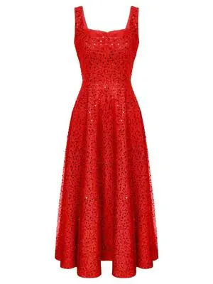 POST MERIDIEM Sequin-embellished Maxi Dress - Red