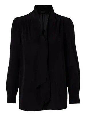 NILI LOTAN Colt Tie-Neck Silk Blouse