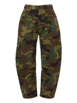 NILI LOTAN Shon Camouflage Barrel-leg Pants - Green