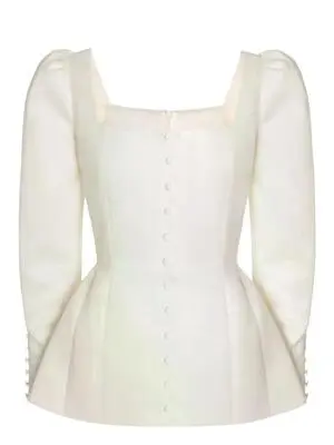 POST MERIDIEM Square-neck Top - Neutrals