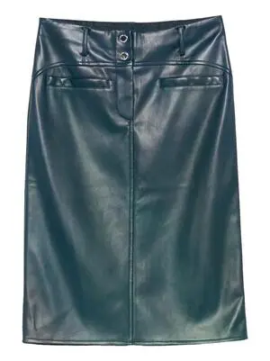 Patrizia Pepe Logo-button Mini Skirt - Blue